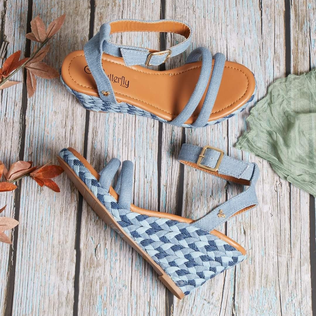 ALEAH1 BLUE WEDGE SANDALS - House of Envy